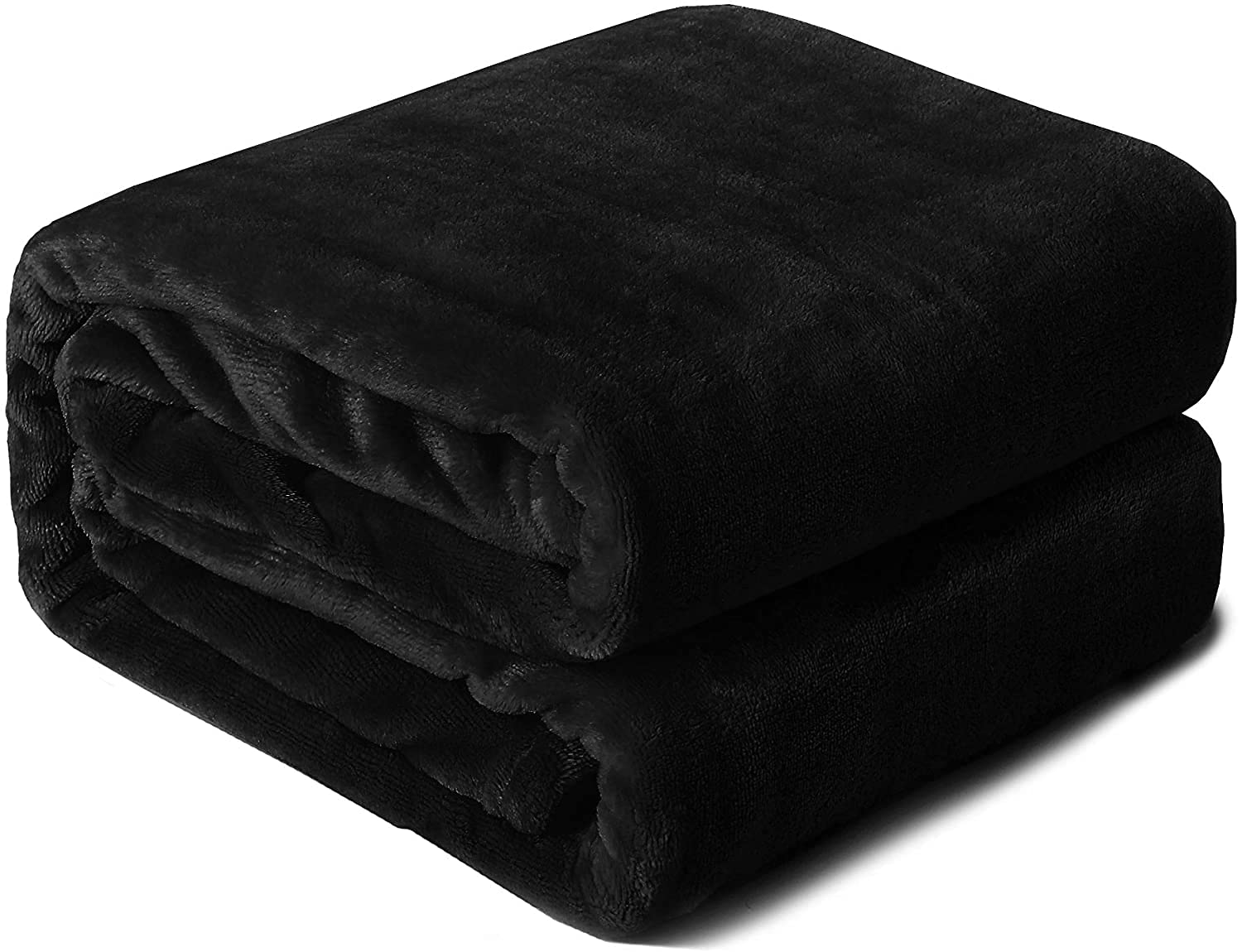 EIUE Comfortable Flannel Throw Blanket,Twin Size Full Body Warming Premium Fleece Bedding Quilt,Reversible Microfiber Blanket for All Season(Black,60x80inch)