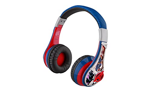 eKids Marvel Avengers Kids Bluetooth Headphones, Wireless Headphones with Microphone Includes Aux Cord, Volume Reduced Kids Foldable Headphones for School, Home, or Travel