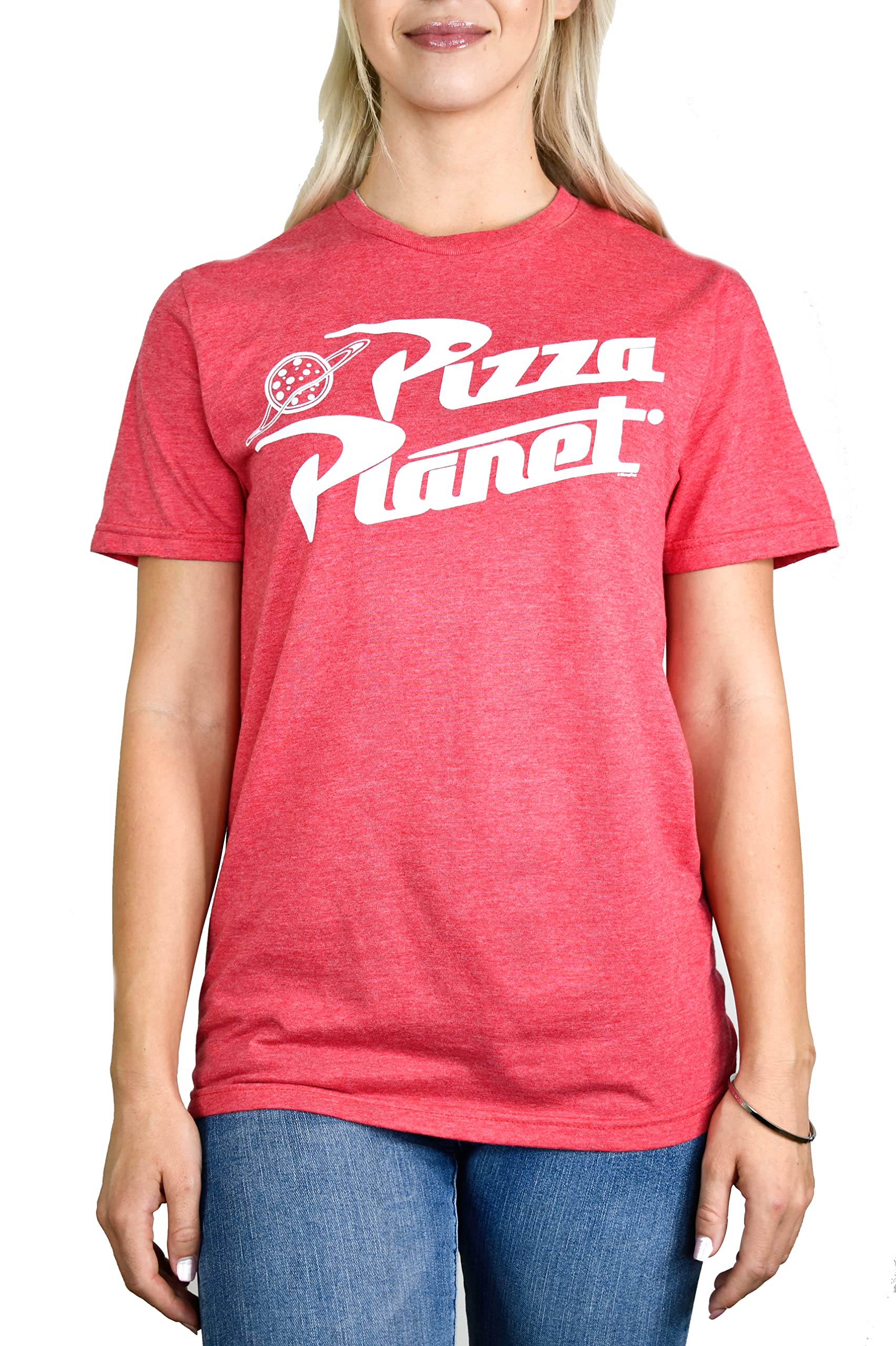 Toy Story Pizza Planet Delivery Adult T-Shirt (Medium, Heather Red)