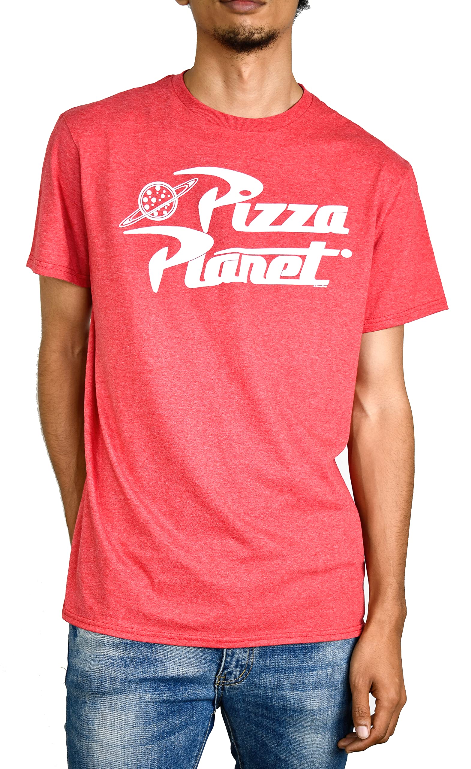 Toy Story Pizza Planet Delivery Adult T-Shirt (Medium, Heather Red)