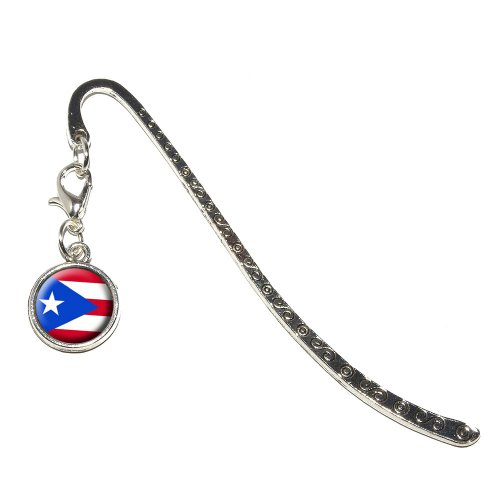 Puerto Rico Puerto Rican Flag Metal Bookmark Page Marker with Charm
