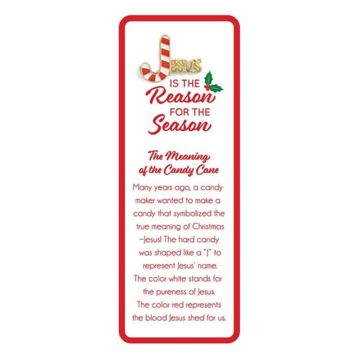 Jesus is The Reason for The Season Christian Pin and Bookmark for Christmas Time Gifts, and Stocking Stuffers for Book Lovers, 6 Inches Tall