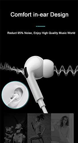 USB C Headphones, USB C Earbuds for Samsung Galaxy S23 Ultra S23+ USB Type C Wired Headphone with Microphone HiFi Stereo USB C Earbuds for Galaxy S23 S22 Ultra S21 FE Z Flip 4 Oneplus 10 Pro (2 Pack)