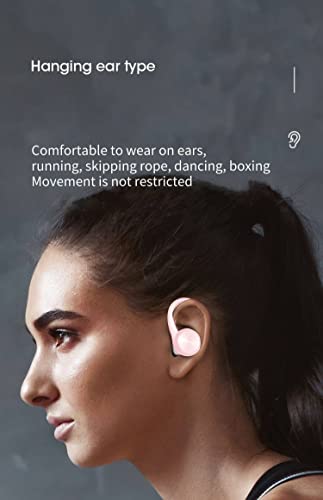 eDealz Fully Wireless Bluetooth 5.0 Rechargeable Active Sports Earbud Headphones w Smart LCD Display 48h USB C Power Charging Case Microphone Surround Stereo Bass and Passive Noise Cancelling (Pink)