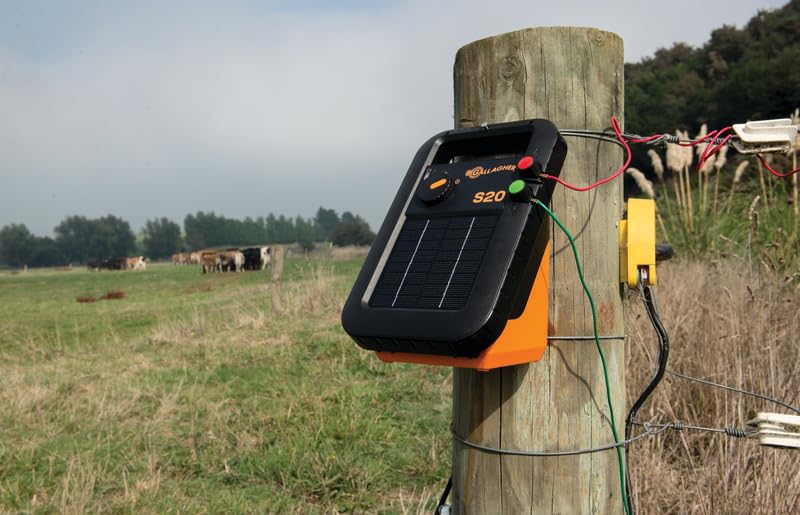 Gallagher S20 Solar Energizer - Powers up to 12 miles / 40 acres of single-wire fence. Ideal for temporary grazing applications, livestock and pet containment