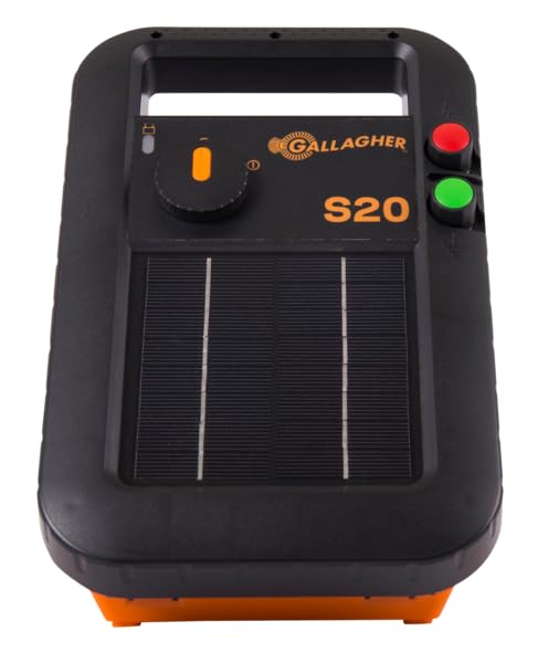 Gallagher S20 Solar Energizer - Powers up to 12 miles / 40 acres of single-wire fence. Ideal for temporary grazing applications, livestock and pet containment