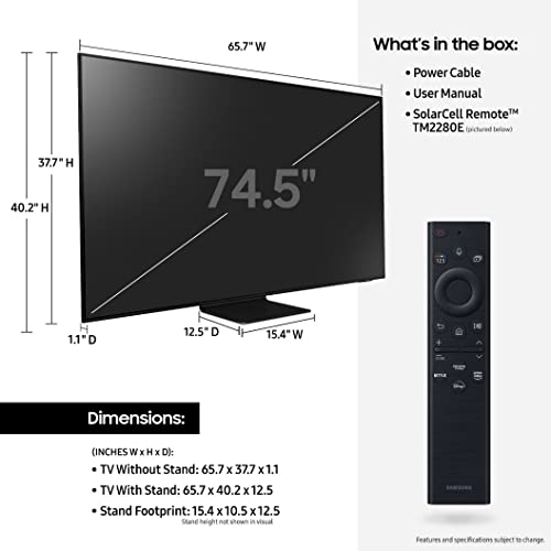 SAMSUNG 75-Inch Class Neo QLED 4K QN85B Series Mini LED Quantum HDR 24x Smart TV with Alexa Built-in (QN85QN75BAFXZA, 2022 Model) (Renewed)