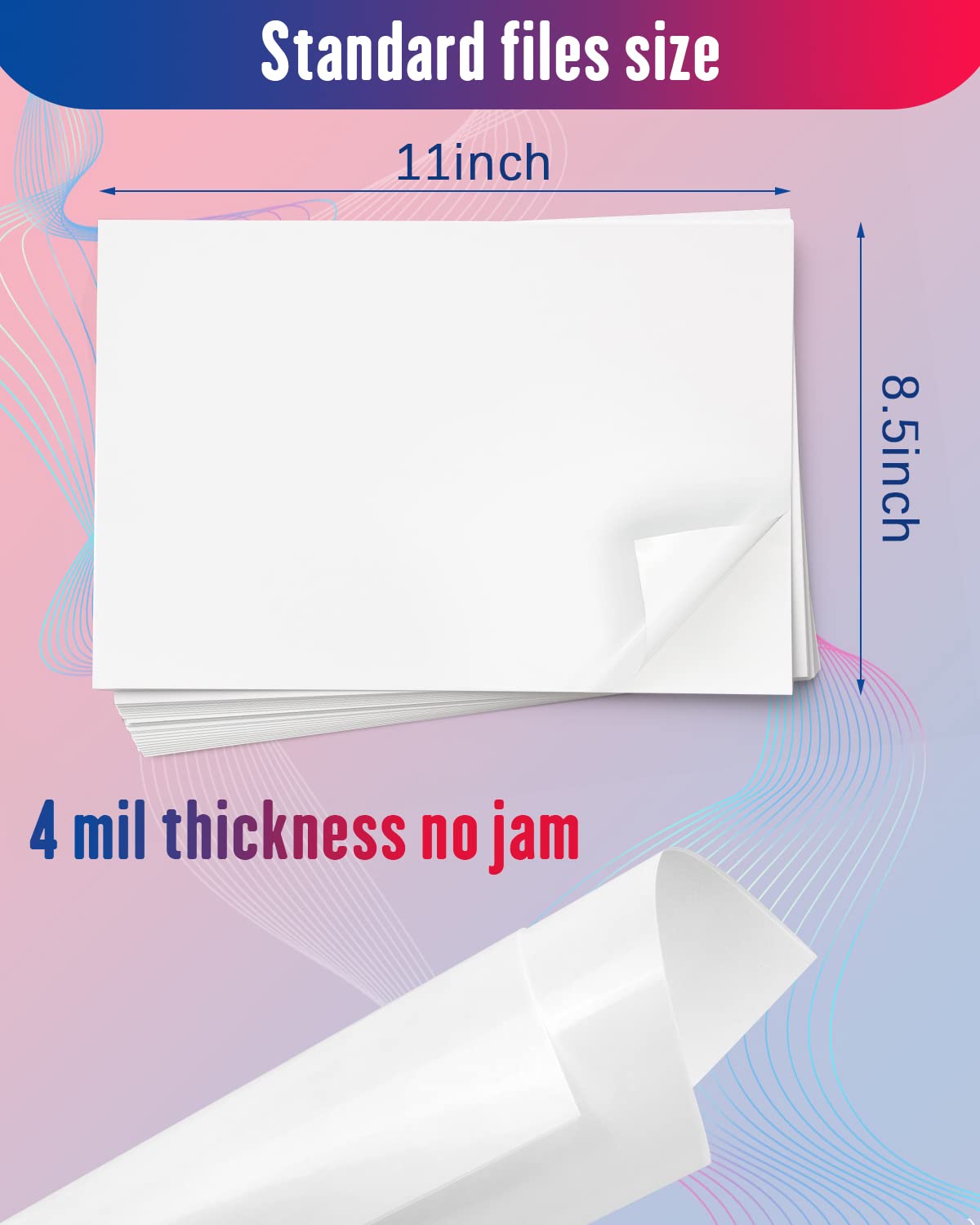 Sticker Paper Printable Vinyl for Inkjet Printer 80 Matte and 80 Glossy Quick Drying Waterproof Decals Self-Adhesive Tear resistance Non-residue Label Vivid Color Letter 8.5x11 In for Craft Laser