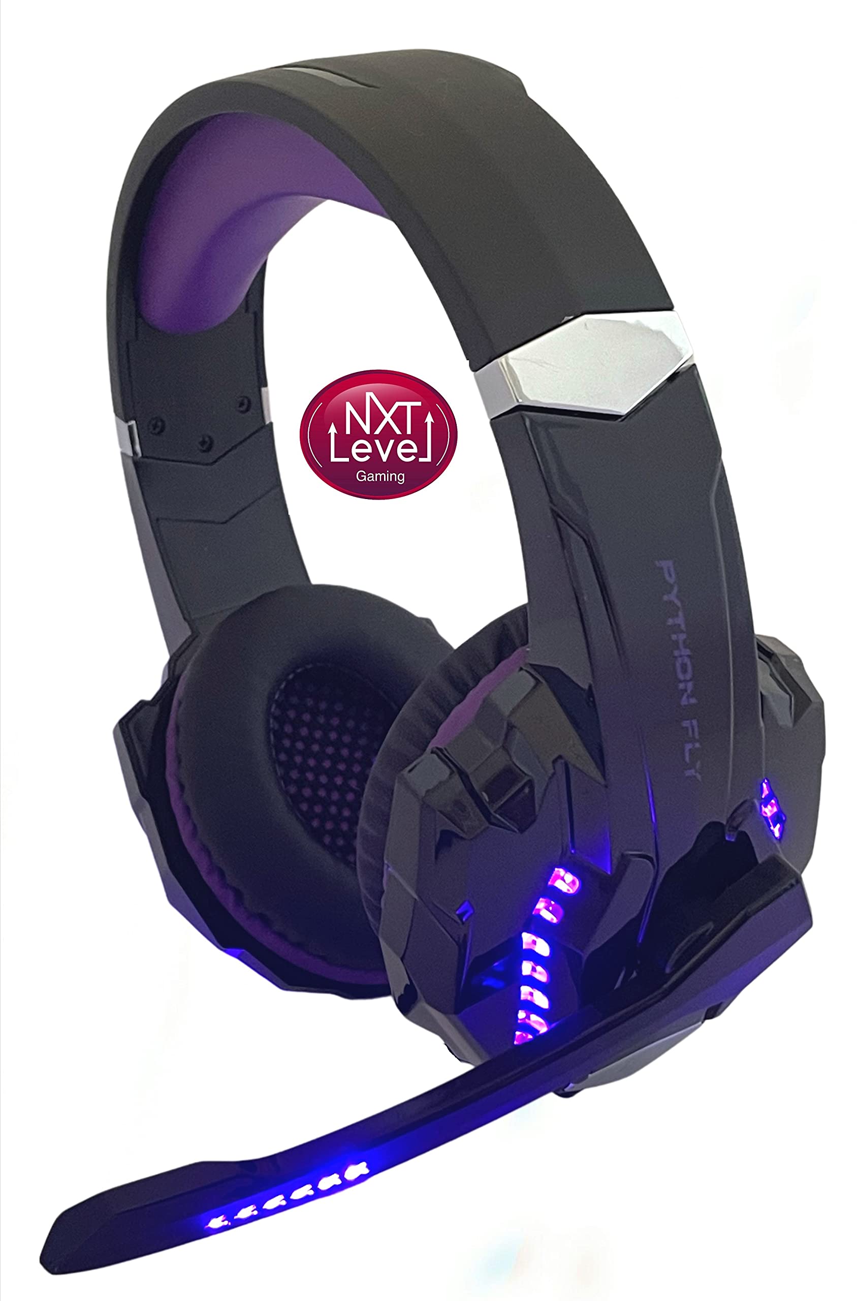 Nxt Level G9000 Pro 7.1 Stereo Surround Sound Lightweight Gaming Headset Noise Cancelling Microphone RGB LED Light Up Headphones Soft Over Ear Memory Pads for PS4 PS5 PC Xbox ONE Switch PC Laptop Mac…