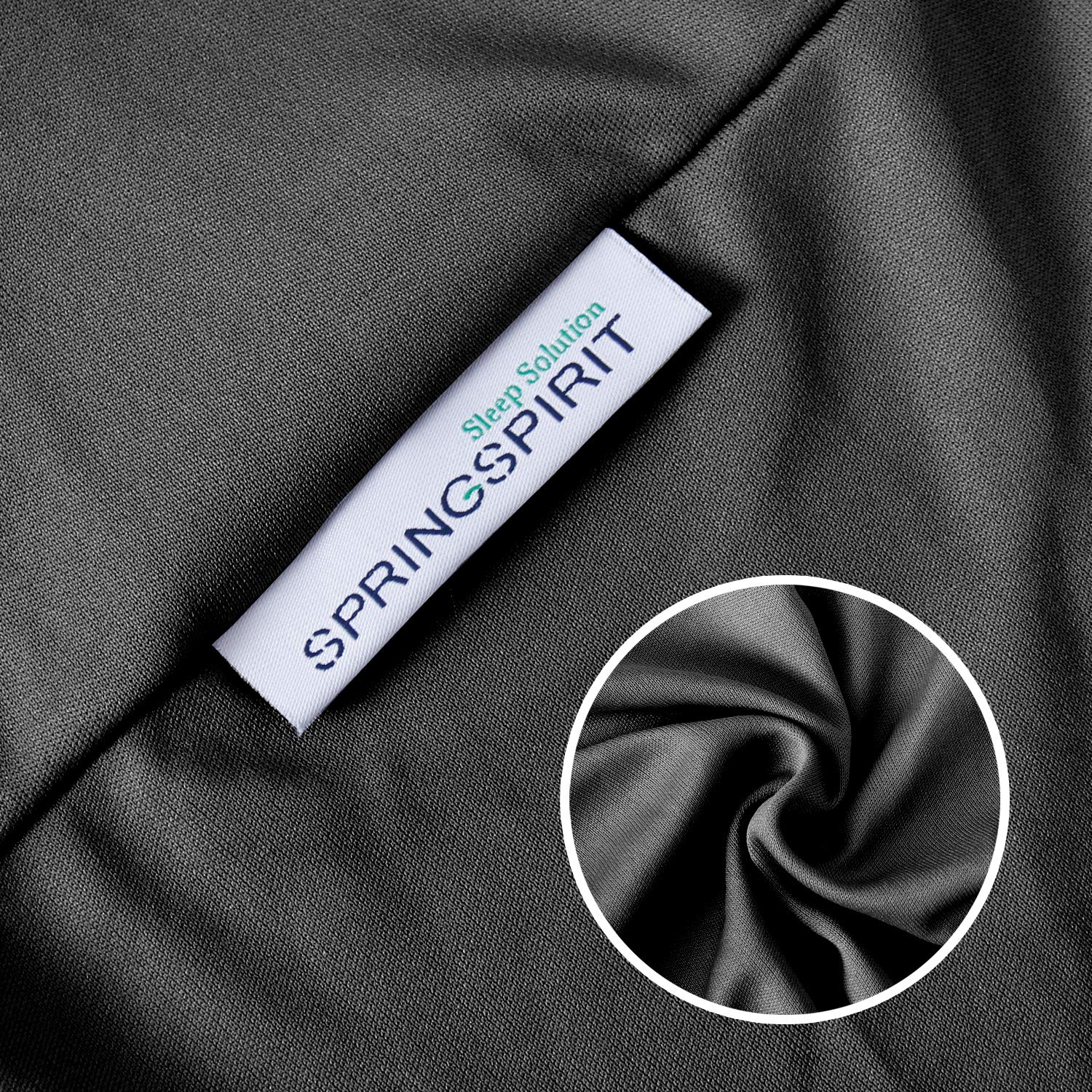 Box Spring Cover Queen Size, Alternates for Bed Skirt, Smooth and Elastic Woven Material Wrap Around 4 Sides of The Box Spring, Wrinkle & Fading Resistant, Washable, Dustproof, Black
