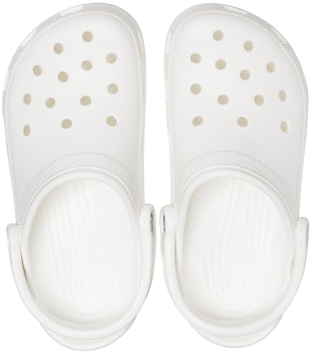 Crocs Unisex-Adult Classic Clog, Clogs for Women and Men, White, 12 Women/10 Men