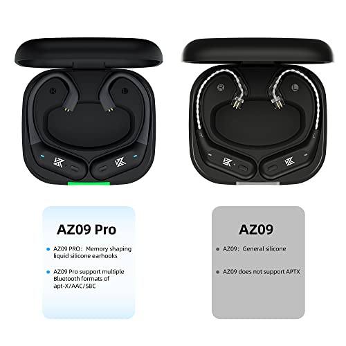 G.K KZ AZ09 Pro Wireless Adapter Cable Qualcomm QCC3040 Bluetooth 5.2 Module Upgrade Cable Ear Hook with 0.75/0.78mm(Black)