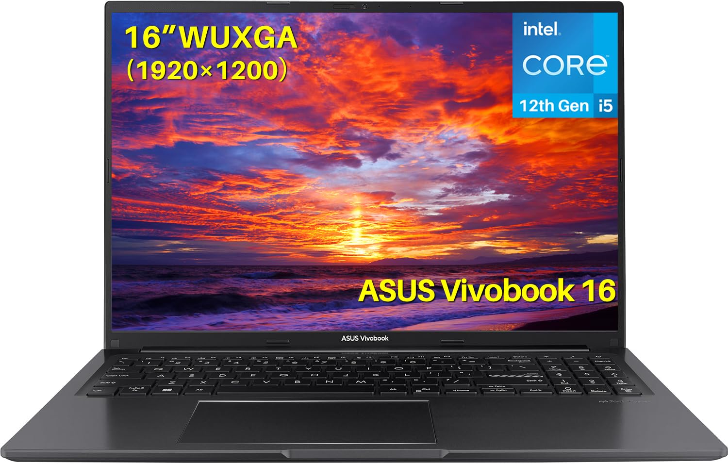 ASUS 2023 Newest Vivobook 16 Laptop, 16ā WUXGA (1920x1200) 16:10 Laptop, Intel Core i5-1235U CPU, 16GB RAM, 512GB SSD, Intel UHD Graphics, Wi-Fi, Business & Student, Windows 11 Home, Indie Black