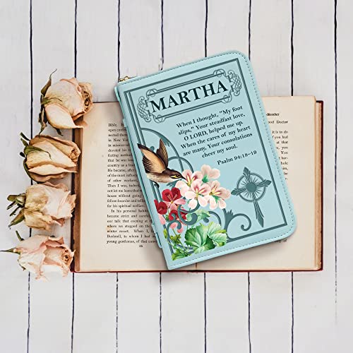 9.6x6.6 Inch Personalized Bible Cover, Custom Bible Cover β Personalized Leatherette Bible Cover and Carrying Case with Handle, Womens Bible Case - Teal (Design 5)