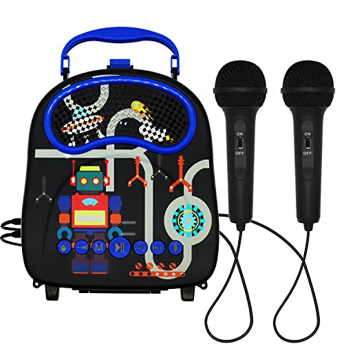 Kids Karaoke Machine for Boys Girls with 2 Microphones Portable Toddler Singing Machine Bluetooth Children Karaoke Toy Speaker Gift for Birthday Festival