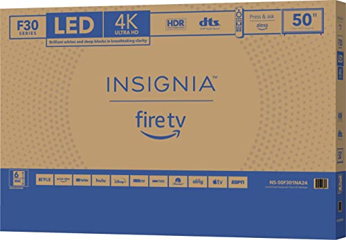 INSIGNIA All-New 50-inch Class F30 Series LED 4K UHD Smart Fire TV (NS-50F301NA24, 2023 Model)