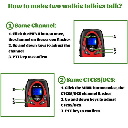 Retevis RT628 Walkie Talkies for Kids,Toys for 5-13 Year Old Boys Girls,Key Lock,Crystal Voice, Easy to Use,Long Range Walky Talky for Camping Hiking(Red,2 Pack)