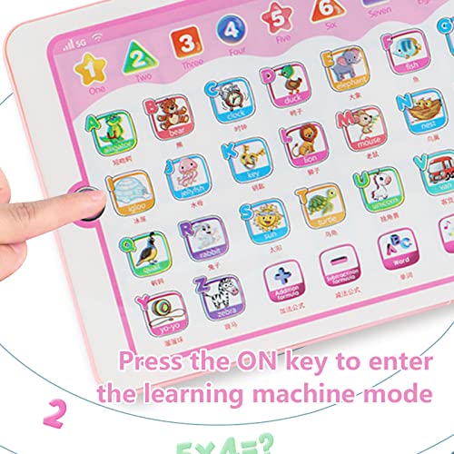 High Definition Pattern Kids Tablet Boys Learning Tablet Pc, Numbers, Math, Early Development Interactive Electronic Toy Baby Toys for Boys and Girls