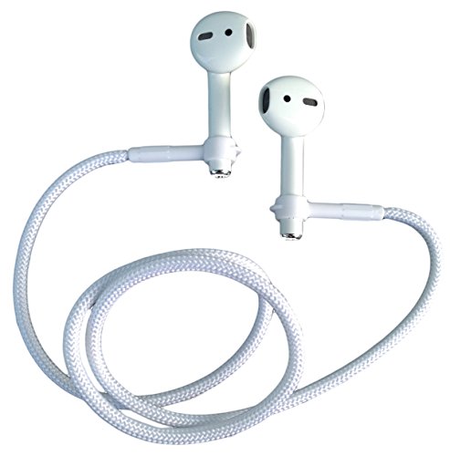 EARBUDi Cord - Soft 22 Inches Leash or Necklace That Holds Around Your Neck, Compatible with Many Wireless Buds, White
