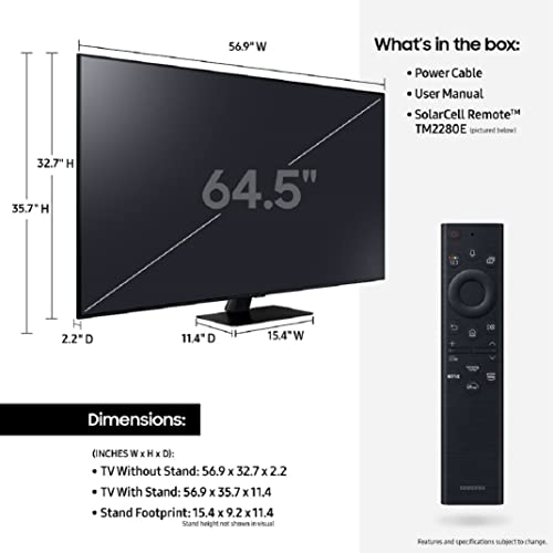SAMSUNG 65-Inch Class QLED Q80B Series - 4K UHD Direct Full Array Quantum HDR 8X Smart TV with Alexa Built-in (QN65Q80BAFXZA, 2022 Model)