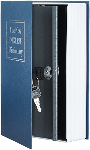 Amazon Basics Book Safe, Key Lock, Blue
