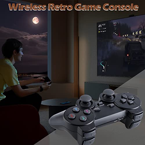 Wireless Retro Game Console,Plug and Play Video Game Stick Built in 10000+ Games,9 Classic Emulators, with Dual 2.4G Wireless Controllers,Birthday Gifts Choice for Children/Adults(64G)