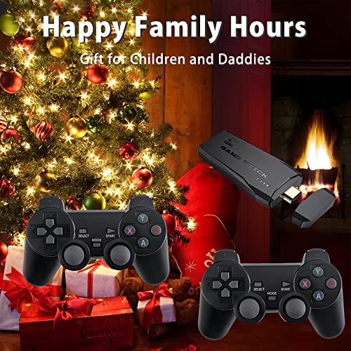 Wireless Retro Game Console,Plug and Play Video Game Stick Built in 10000+ Games,9 Classic Emulators, with Dual 2.4G Wireless Controllers,Birthday Gifts Choice for Children/Adults(64G)