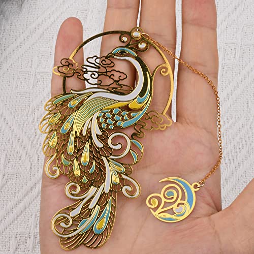 YotoTable Bookmark with Chain 2022 Gift for Women Men Her Him Boy Girl Kid Book Lover (Peacock)