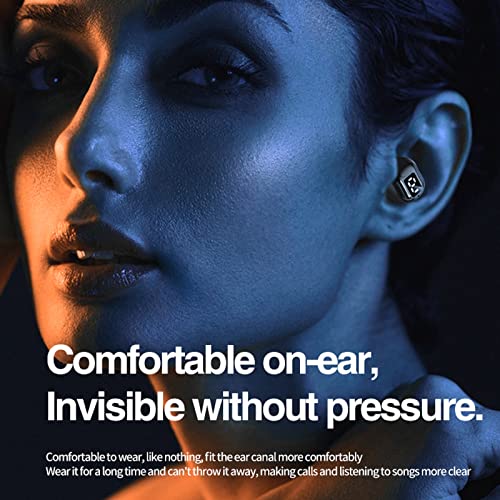 Invisible Bluetooth Earbuds Smallest Single Tiny Hidden Headphones for Work Sleep Ear Buds Mini Spy Microphone Wireless Hidden Secret Micro Wireless Earbuds for Small Ears Discreet Earpiece - Black
