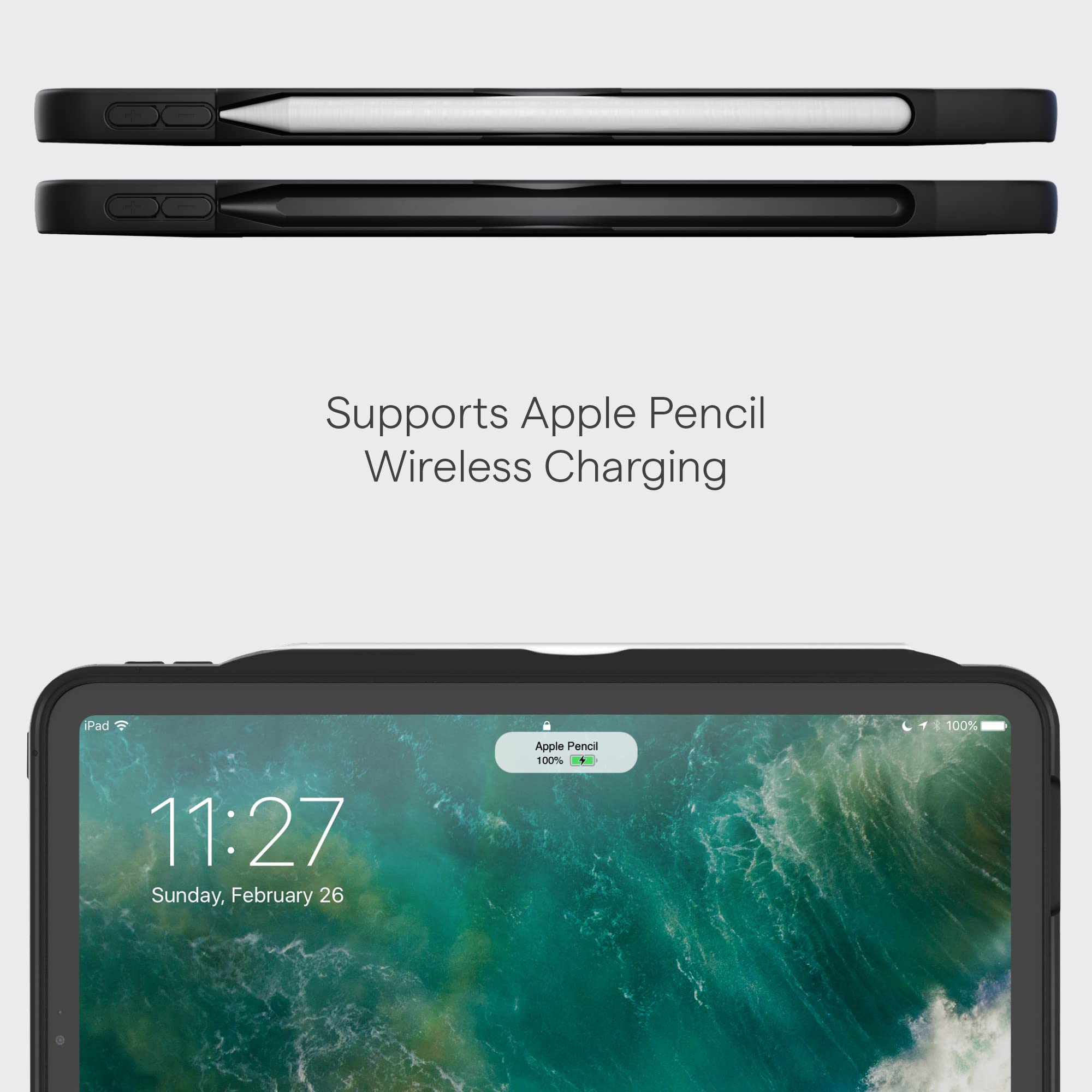 ZUGU Case iPad Pro 11 Inch Case, 1st/2nd/3rd/4th Generation 2018/2020/2021/2022, Slim Protective Cover w/Wireless Apple Pencil Charging, Convenient Magnetic Stand & Sleep/Wake Cover, Arctic Gray
