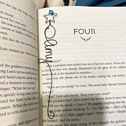 Personalized Unique Name Bookmark with Heart and Bead