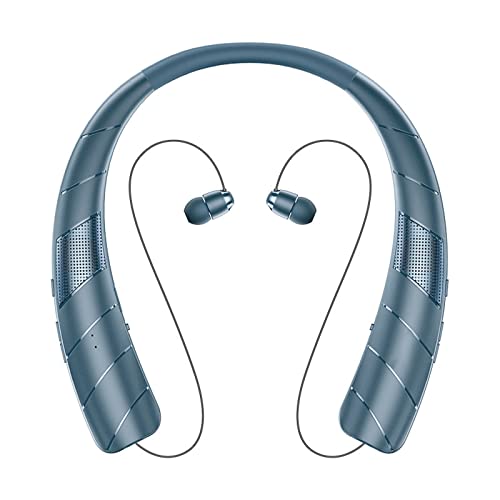 Xmenha Neckband Bluetooth Headphones/Speaker 2 in 1, Around The Neck Bluetooth Headphones Wireless Earbuds with Microphone 15H Playtime, Waterproof Running Workout Sports Earphones for Android iPhone