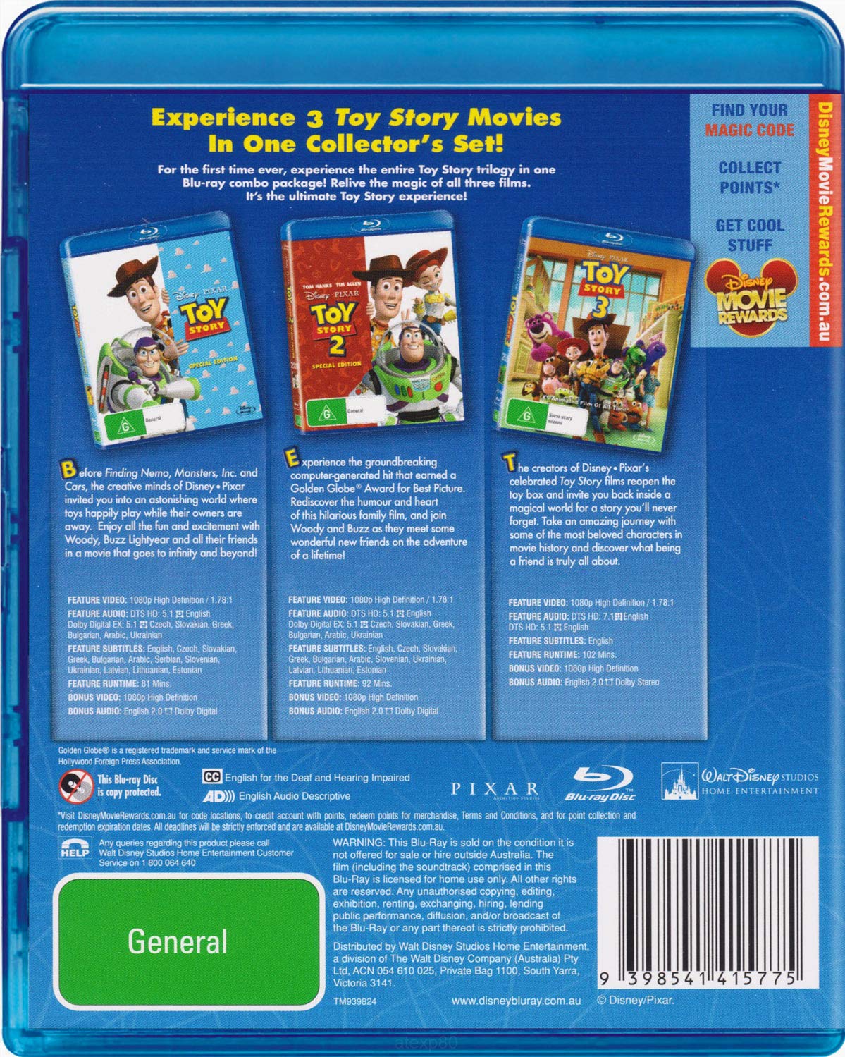 The Complete Toy Story Collection (Toy Story/Toy Story 2/Toy Story 3)