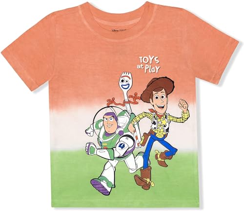 Disney Toy Story Woody, Buzz Lightyear and Forky Boys Short Sleeve T-Shirt for Toddler to Big Kids Multicolor