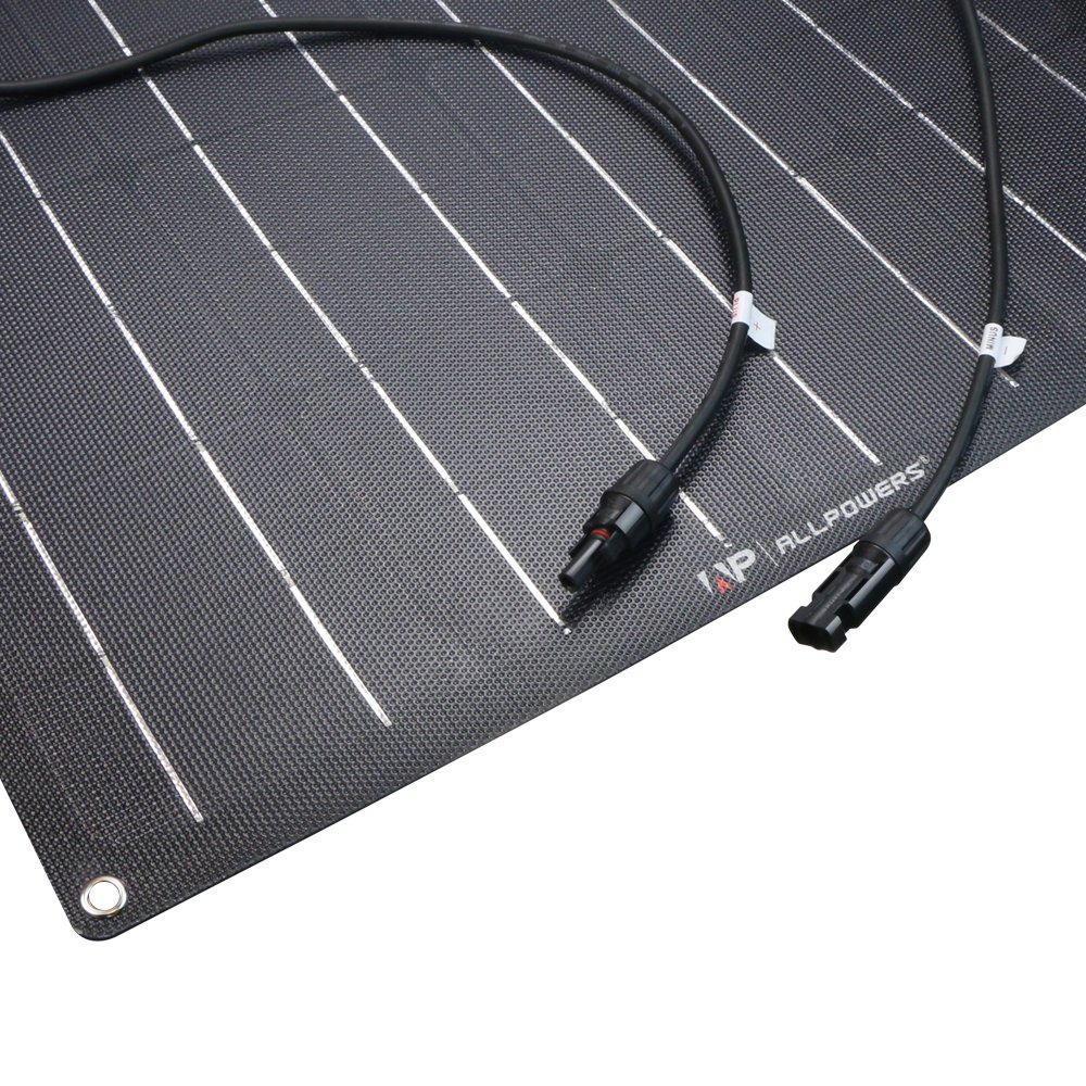 ALLPOWERS 50W 18V 12V Flexible Solar Panel Charger(with ETFE Layer, MC4 connectors) Semi Bendable Water-Resistant Solar Charger for RV, Boat, Cabin, Tent, Car, Trailer, Other Off Grid Applications