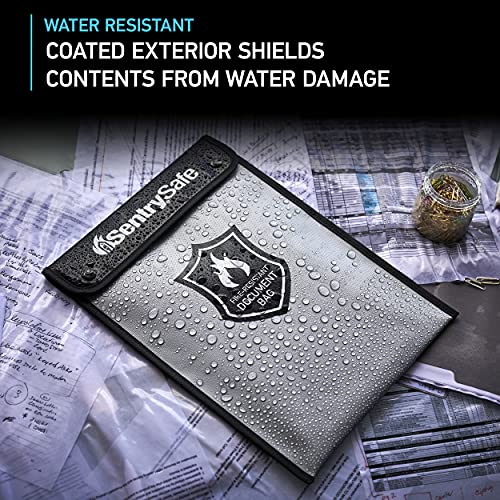 SentrySafe Fire and Water Resistant Bag with Zipper for Documents, 1.5" x 11" x 15", FBWLZ0