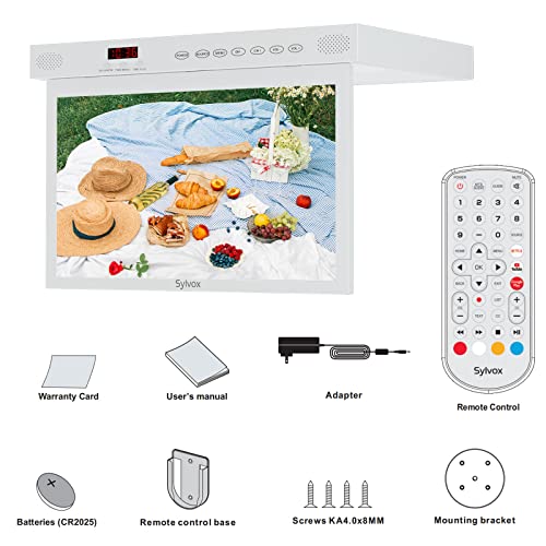 SYLVOX Kitchen TV,15.6 inch Under Cabinet TV, Televison for Kitchen, Smart TV Built-in Google Play, Support WiFi Bluetooth, 1080P Small TV for RV Camper, Bedroom, Boat