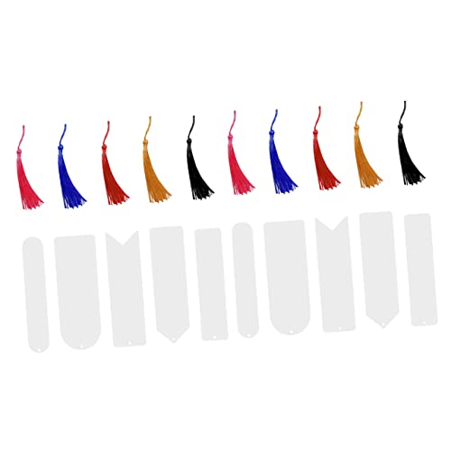 Operitacx 10pcs Acrylic Bookmark Notebook Gift Set Tags for Gifts Gifts Sets Blank Tag DIY Blank Bookmark Clear Book Markers Exquisite Tag Craft Teacher Bookmarks Tassel Bookmark Gift Office