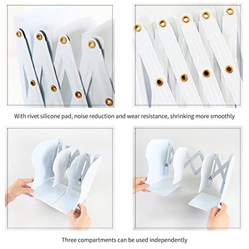 SZYAWsd File Sorters Telescopic Book Stand Retractable Bookends Metal Book Ends Decorative Binder Holder Organizer Adjustable