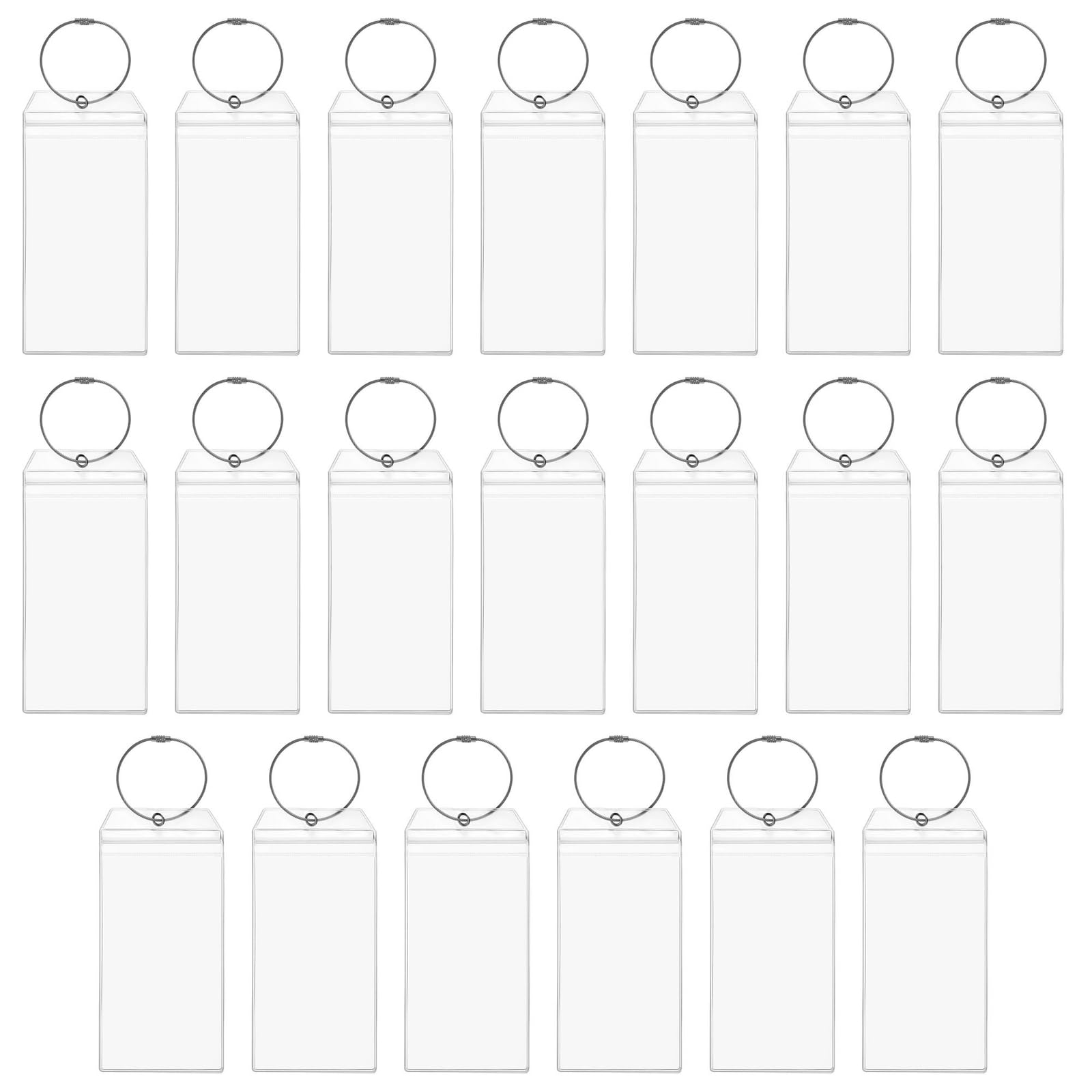 Juvale 20 Pack Plastic Cruise Luggage Tags, Bulk Zip Seal and Steel Loops for Suitcases (3.5 x 7.2 in)