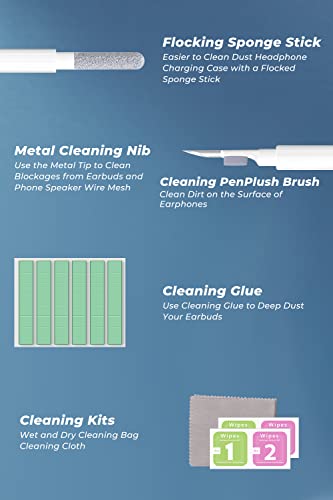 Cleaner Kit for Airpod, Earbud Cleaning Putty Remove Ear Wax, Bluetooth Earbuds Cleaning Kit with Soft Brush for Airpod Pro iPad Laptop Wireless Earphones Charging Case Camera Mobile Phone DEVENTORZ