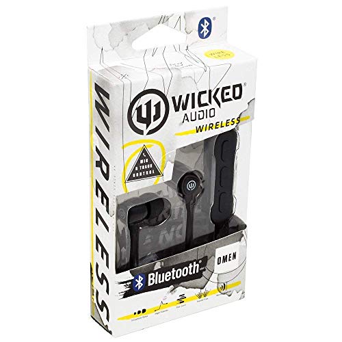 Wicked Audio Omen Wireless β Bluetooth Earbuds with Microphone and Track Control β Wireless Earbuds, Noise Isolating, in Ear Headphones β Black