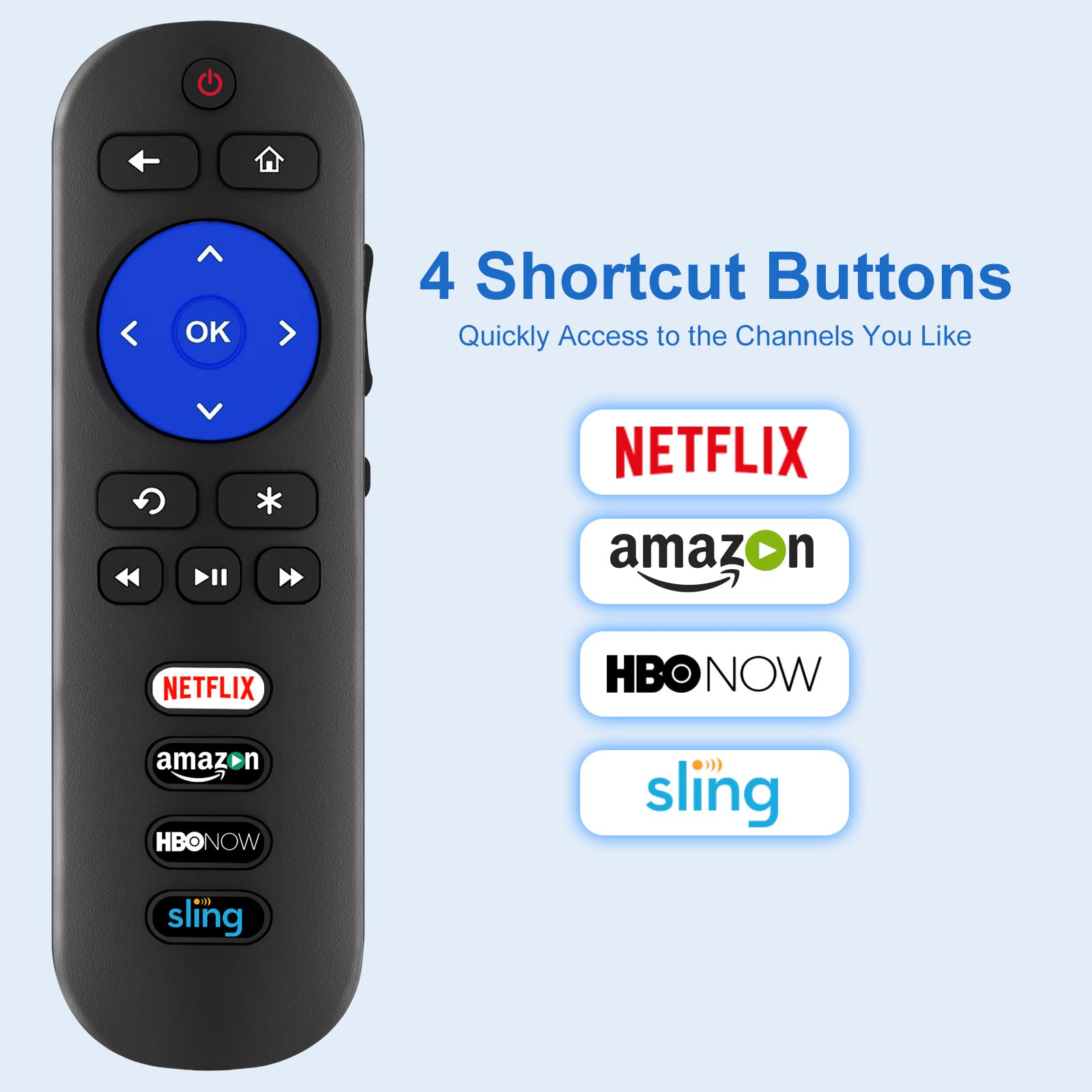 Pack of 2 Replacement Remote Compatible with All TCL Roku TV Remote, RC280 RC282 Remote for TCL 28 32 40 43 48 49 50 55 65 75 85 inch Smart Roku TV, No Setup & Pair Requried