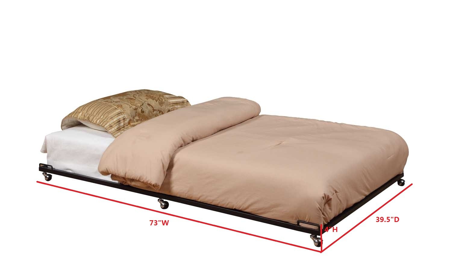 Kings Brand Furniture - Black Metal Twin Size Platform Daybed Frame with Trundle Bed