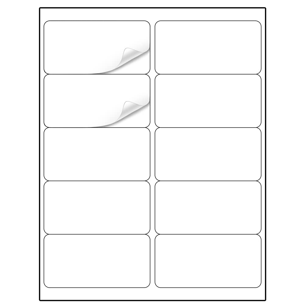 Methdic Shipping Labels 2"×4" 500 Labels Sticker Paper for Laser/Ink Jet Printer Mailing Labels 8.5"*11" White 10 per Sheet