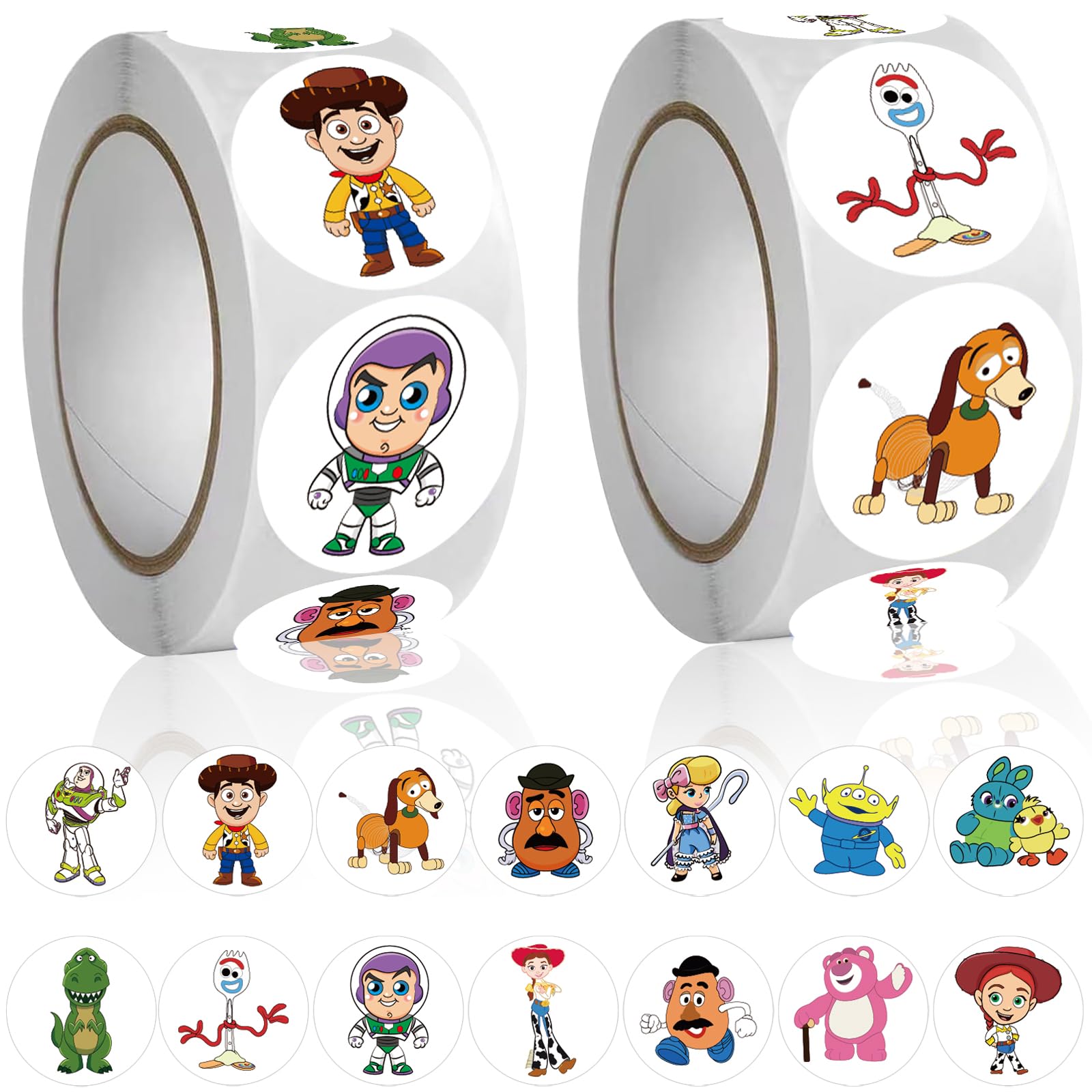 Stickers for Kids 500pcs Race Birthday Party Supplies Decorations Party Favor Supply Roll Sticker Reward Gifts Goody Bag Decoration Water Bottle Skateboard