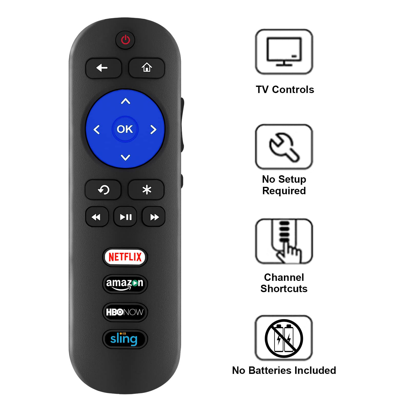 Pack of 2 Replacement Remote Compatible with All TCL Roku TV Remote, RC280 RC282 Remote for TCL 28 32 40 43 48 49 50 55 65 75 85 inch Smart Roku TV, No Setup & Pair Requried