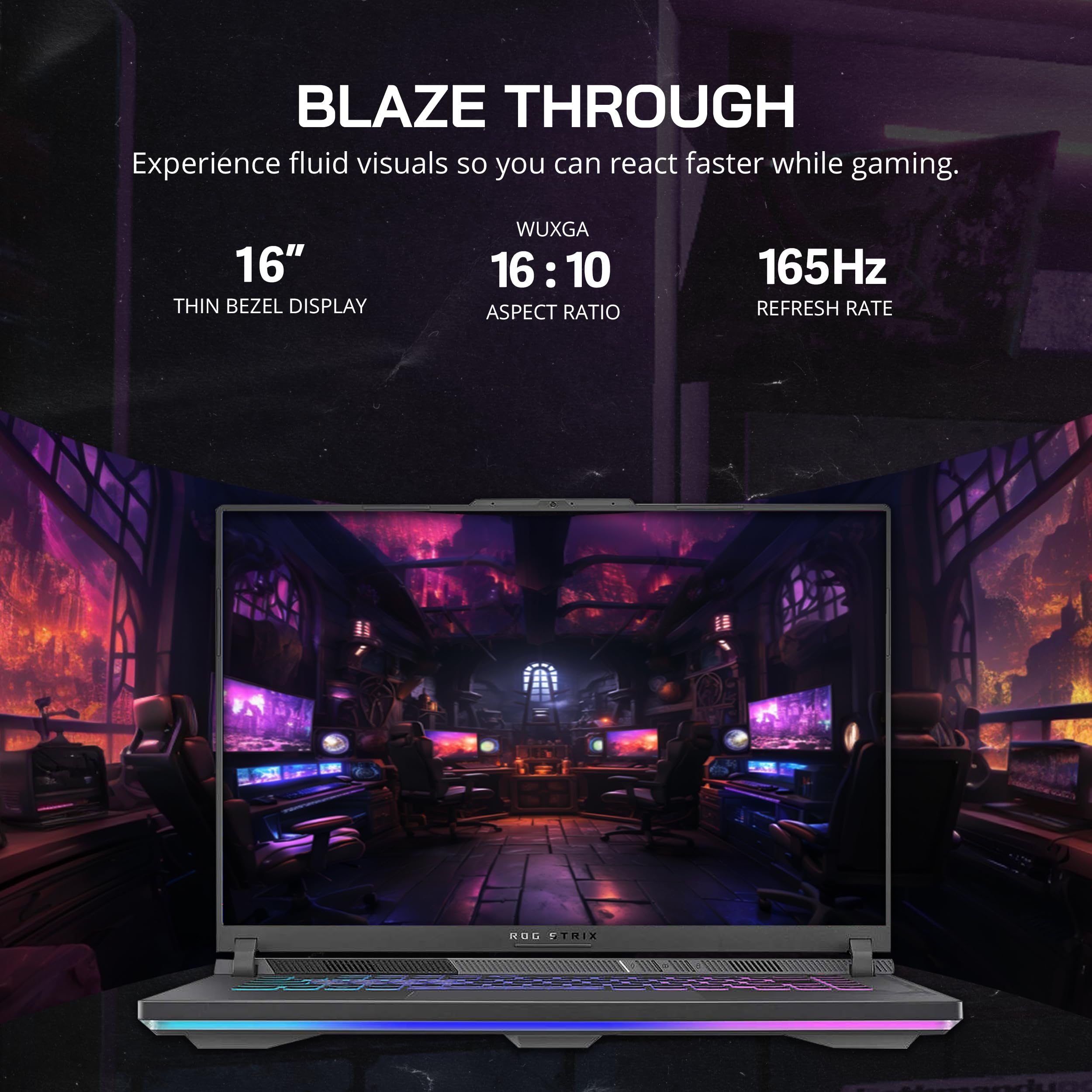 asus ASUS ROG Strix G16 16'' WUXGA 165Hz Gaming Laptop, Intel Core i7-13650HX, NVIDIA GeForce RTX 4060, 32GB DDR5 RAM, 2TB SSD, 4-Zone RGB Backlit Keyboard, Win 11 Pro, Gray, 32GB Hotface USB Card