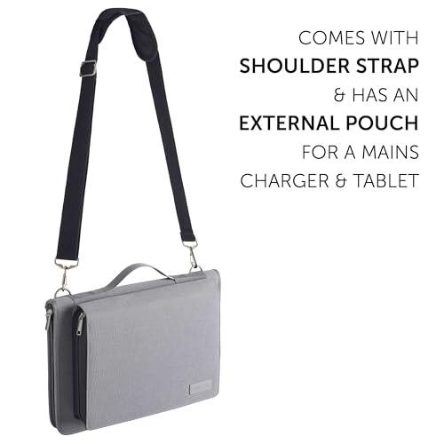 Broonel Grey Leather Laptop Messenger Case - Compatible with HP EliteBook 835 G9 13" Touch WUXGA Laptop