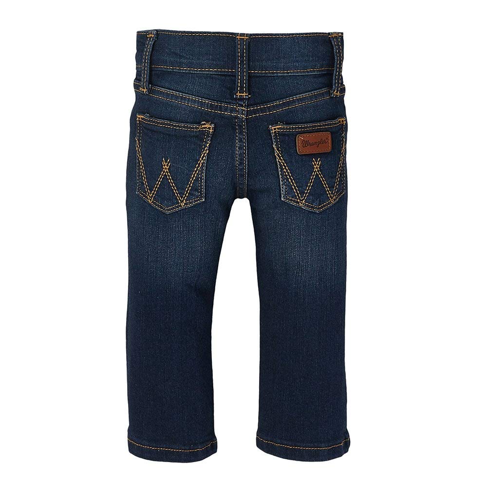 Wrangler Baby Boys' Five Pocket Boot Cut Jean, Dark Blue, 24 Months